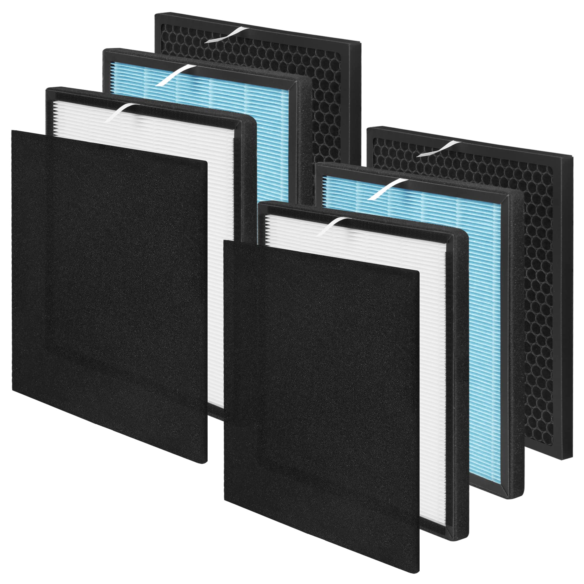 FCFMY 2 Packs Replacement Filter Set Compatible with Okaysou Airmax 10L Pro and Aiibot-A300 Air Cleaner Purifier, 5-Stage Filter System of Activated Carbon and H13 True HEPA Filter