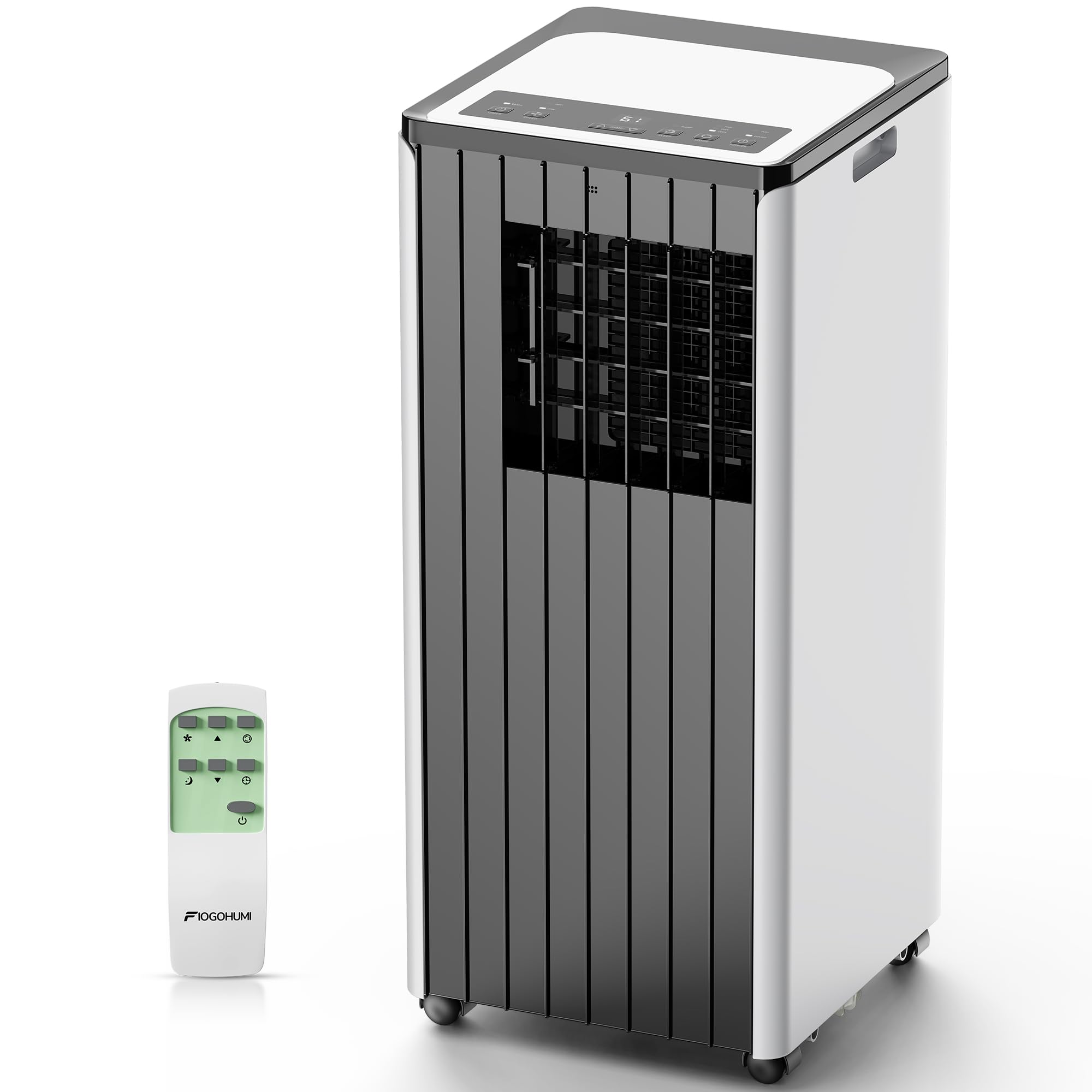 FIOGOHUMI 10000BTU Portable Air Conditioners - Portable AC Unit with Built-in Dehumidifier Fan Mode for Room up to 350 sq.ft. - Room Air Conditioner with 24H Timer & Remote Control Window Mount Kit