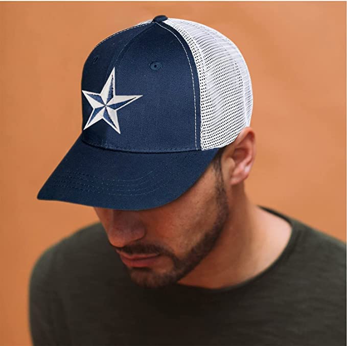 Dallas Trucker Hat for Men Navy-Blue Adjustable Snapback Baseball Cap for Football Fans Gifts