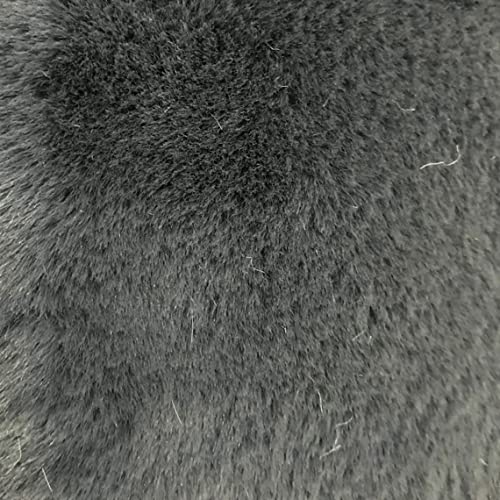 Texco Inc Rabbit-2 CM Pile Length Faux Fur 59" Fabric, Charcoal 1 Yard