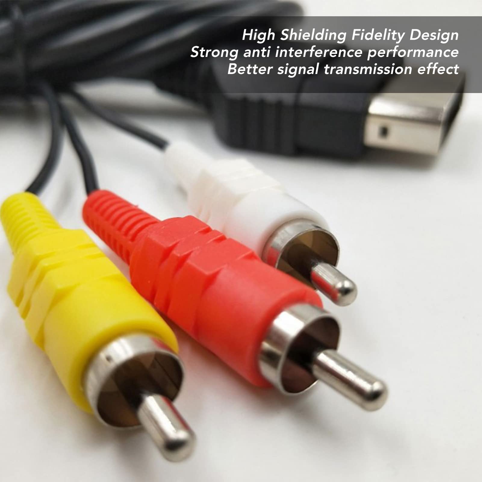 Game Sound Video Cable Stable Signal Game Console AV Cable 5.9ft Prevent HD Interference for TV