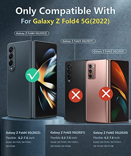 FNTCASE for Samsung Galaxy Z-Fold-4 Case: Military Grade Hinge Protection S-Pen Holder & Kickstand Rugged Shockproof 360 Full Protective Phone Cover for ZFold 4 2022 (Black)