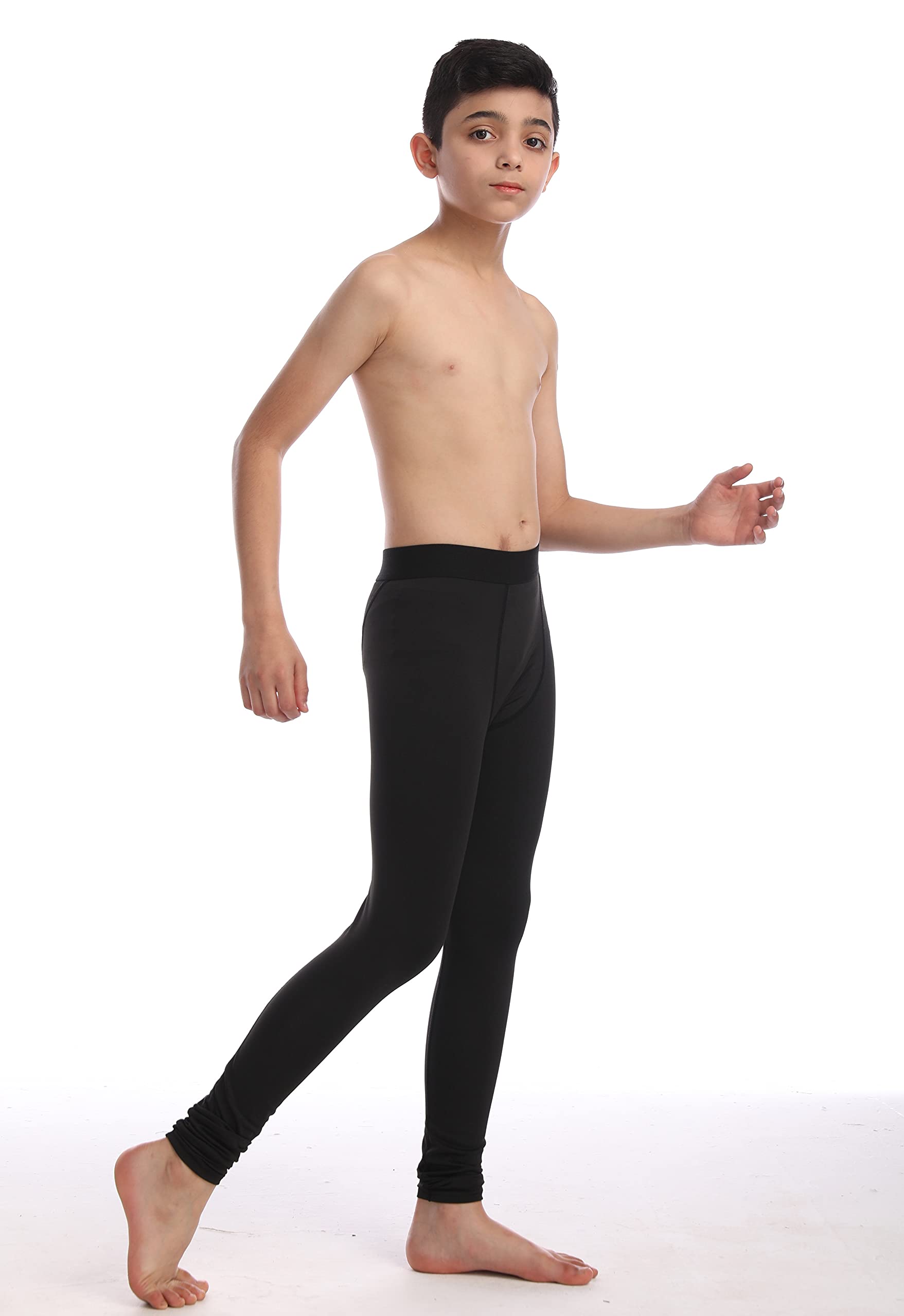 CVVTEE Boys Compression Pants Base Layers Soccer Hockey Tights Athletic Leggings Thermal for Kids… (1black+1navy, 12)