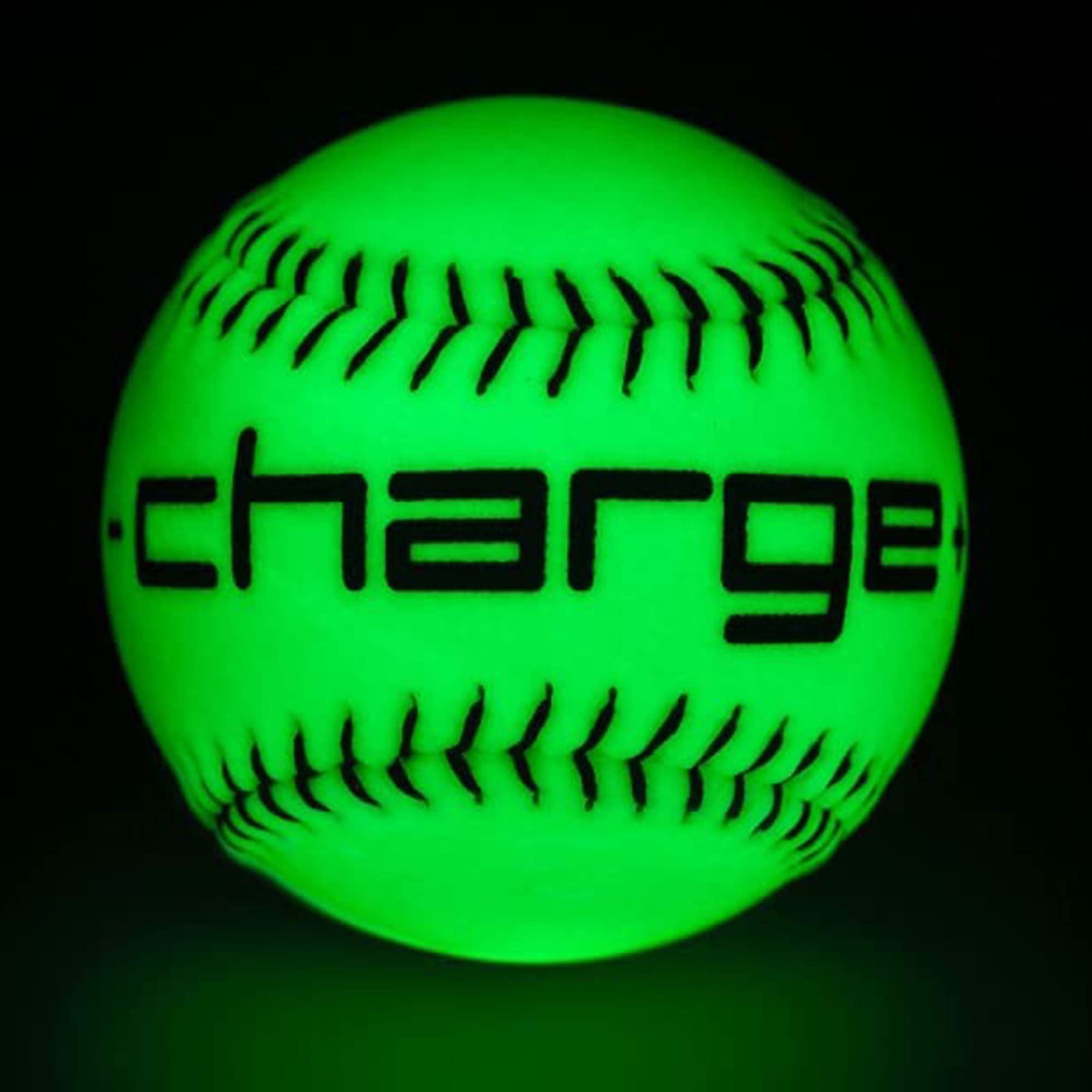Chargeball Glow In The Dark Light Up Hand Stitched Water Resistant Softball PRO Kit with LED Charging and Carrying Bag for 20 Second Recharge