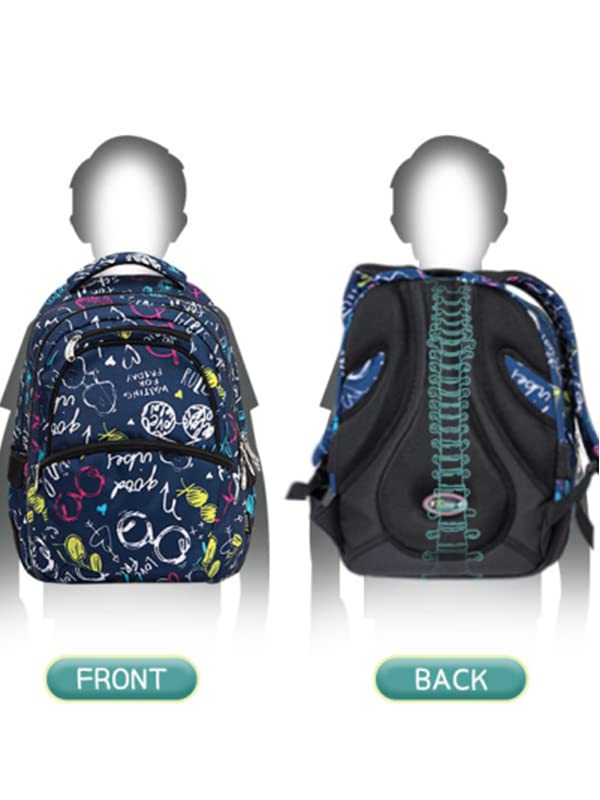 NEW TILAMI 16 inch Kids School Travel Backpack for Boys Elementary School Bags for Primary Middle Waterproof Laptop Backpacks for Kids School Bags Oxford Graffiti