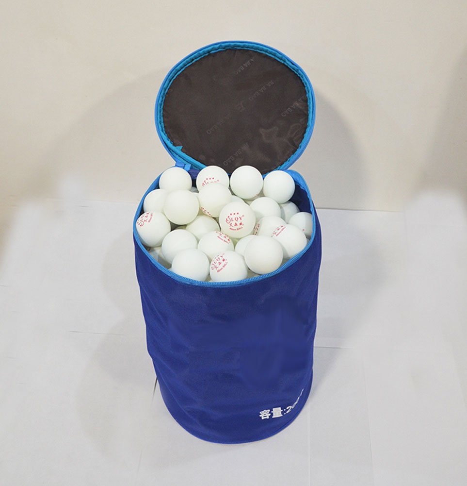 CHAOFAN Hanging Pingpong Balls Storage Bag Portable Pouch Table Tennis Ball Holder Blue Bag Contain 150 to 200 Balls