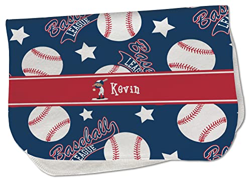 Personalized Baseball Burp Cloth - Fleece w/Name or Text