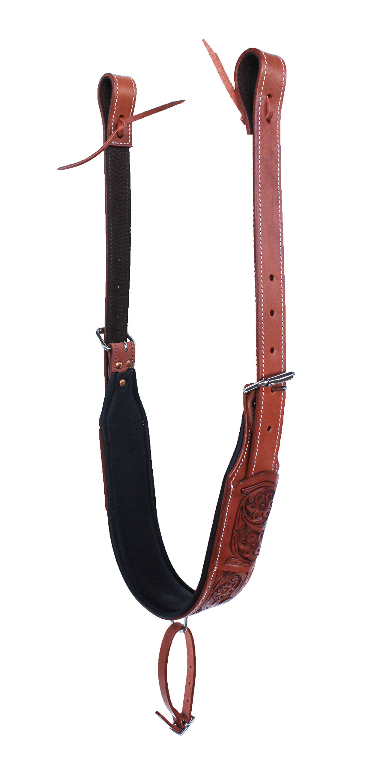 CHALLENGER Horse Western Floral Tooled Leather Rear Flank Saddle Cinch w/Billets 9788TN