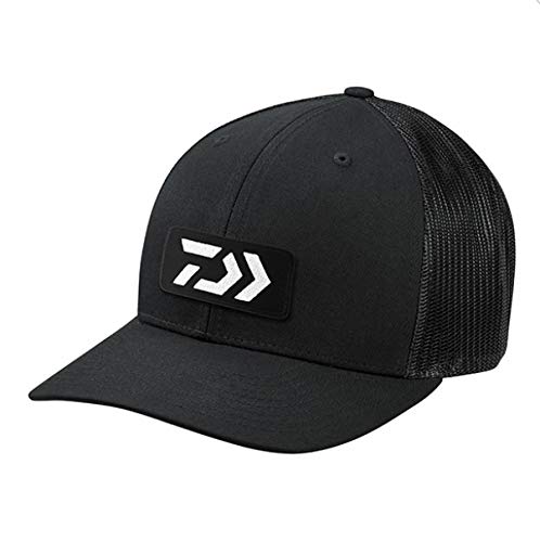 Daiwa Fishing Cap Trucker Embroidered Black Black Logo