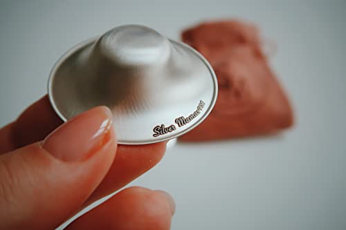 Silver Mamas Nursing Cups for Nursing Newborn, Silver Nipple Covers Breastfeeding, 925 Silver Nursing Shields, Healing Cups, Newborn Essentials Must Haves, Soothe Sore and Cracked Nipples (Regular)