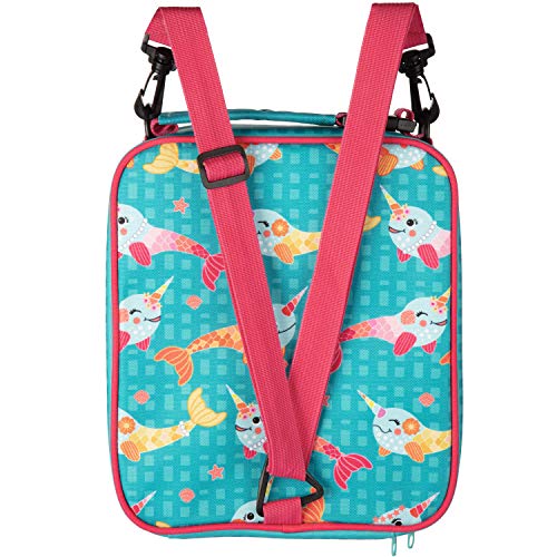 Kids Complete Lunch Box Tote Kit - Insulated Soft Bag Sleeve w Convertible Backpack Strap for Kids, 13oz Food Jar & Reusable Hard Ice Pack - Food Safe, Use w/ Bento Box or Stackable Nesting Containers