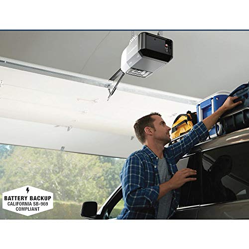 Chamberlain Smart Garage Door Opener with Battery Backup - Durable Chain Drive - myQ - Smartphone Controlled - Ultra Quiet with MED Lifting Power, Model C273T, Gray