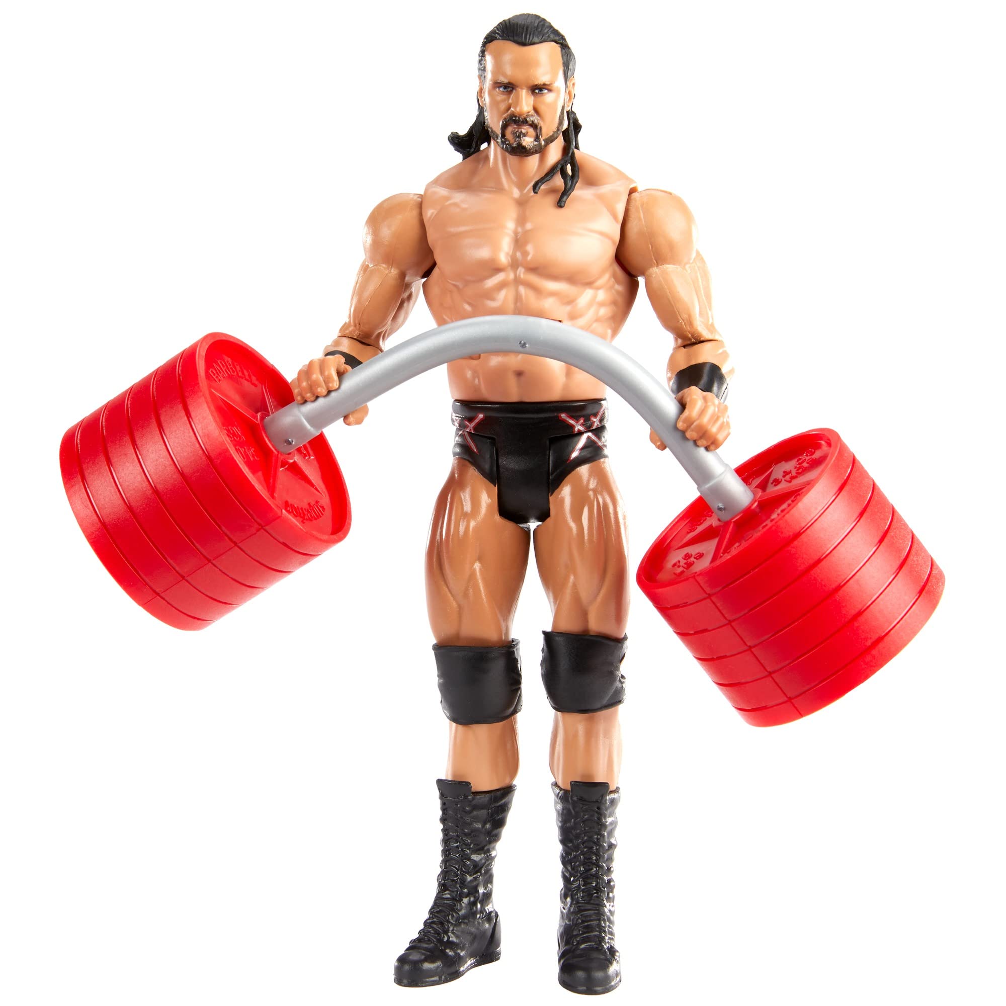 WWE Wrekkin Series 7 Drew McIntyre 6 in Action Figure with Slamming Action Gripping Hands and Bendable Barbell Weights Accessory Poseable 6 in Gift for Ages 6 Years Old and Up