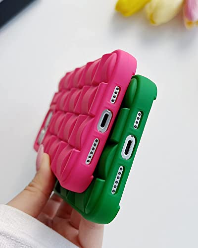 Ginkgonut Compatible with iPhone 14 Pro Case for Women/Girls, Cute 3D Laid Desgin Soft Silicone Shockproof Raised Bumper Corners Case for iPhone 14 Pro(Orange)