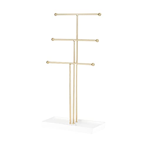 Jewelry Rack 3-Layer T-Shaped Bracelet Storage Necklace Rack Wooden Base Jewelry Display Rack