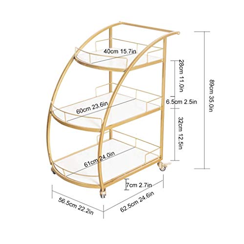 TEmkin Bar Cart Bottle Wine Rack,All Purpose Shelving, 3 Tier Serving Trolley, Metal Mesh Storage Units (A White Marble)