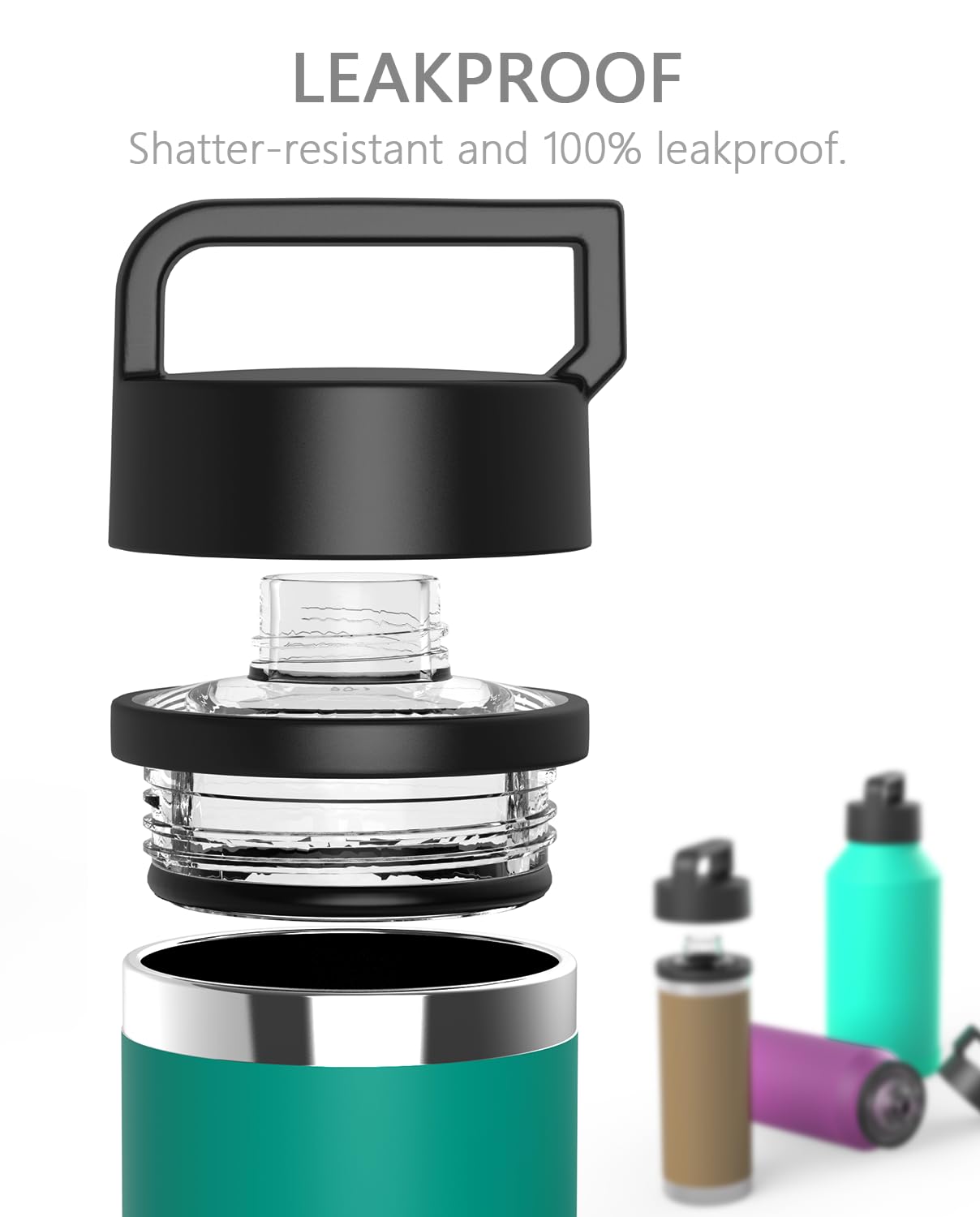 Chug Cap for Yeti Rambler Bottle 18 oz, 26 oz, 36 oz, 64 oz, Chug Replacement Lid Cap Accessories Compatible with all Yeti Rambler Bottle Models (Compact)