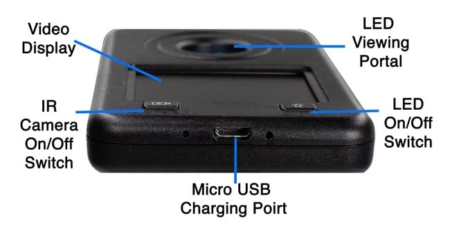 Mic-Lock Camera Finder Pro Black - Anti-Spy Hidden Camera Detector with Light Mode, Night Vision Mode, & Camera Finder Trainer