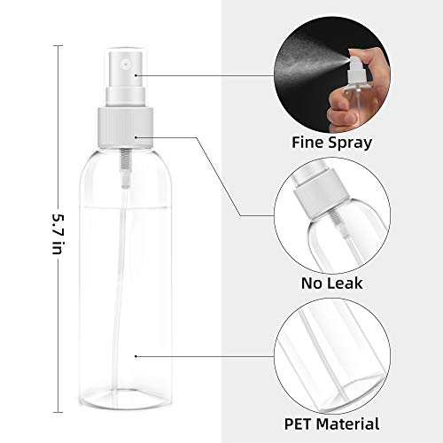 CHUHUAYUAN 3oz 100ml Fine Mist Mini Clear Spray Bottles with Pump Spray Cap-3 Pack for Essential Oils, Travel,Perfumes - Refillable & Reusable Empty Plastic Bottles Travel Bottle