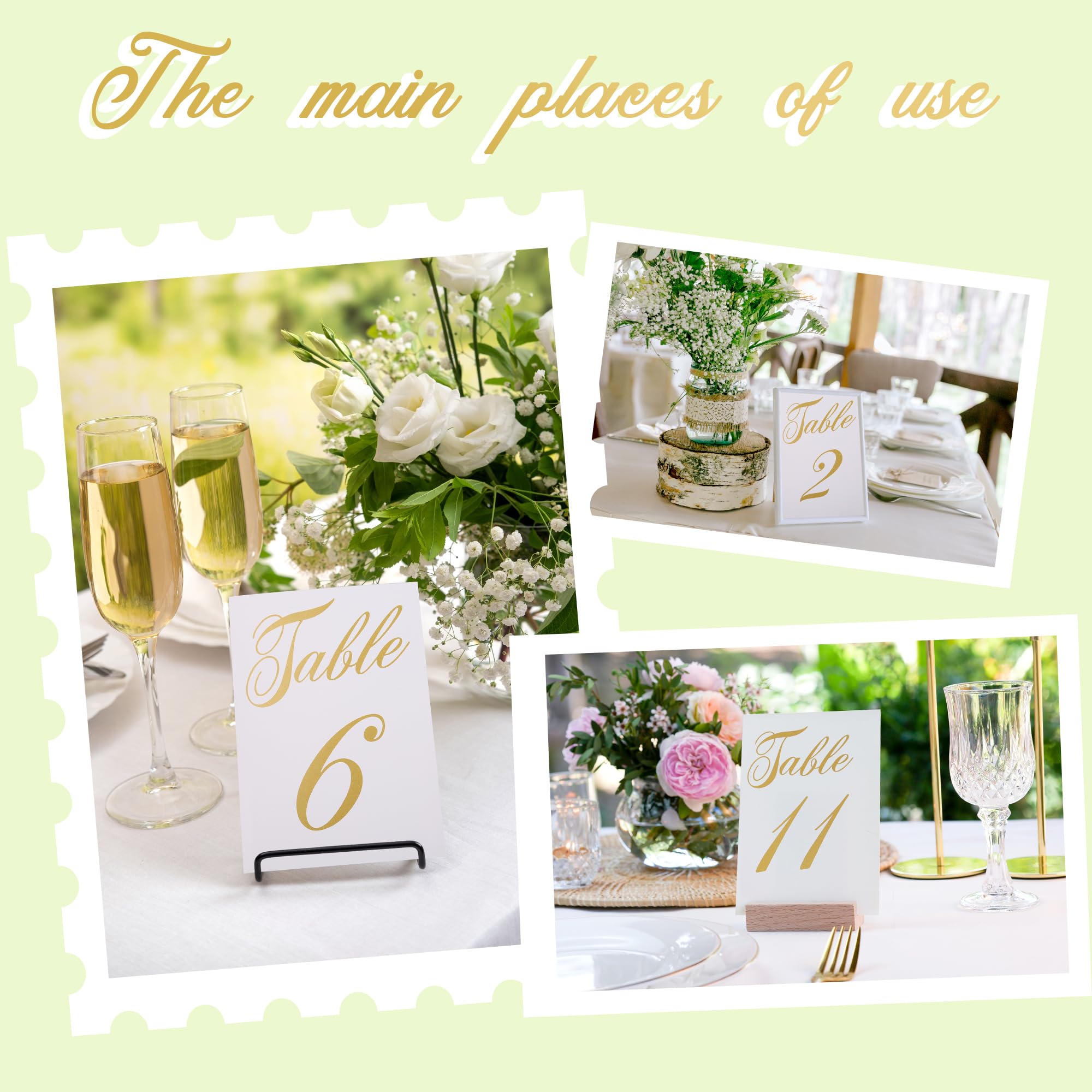 Generic Wedding Table Numbers 1-20| Gold Table Numbers for Party, Centerpiece, Wedding Reception, Birthday, Anniversry - Elegant Seating Chart Display Cards for Table Number Holders