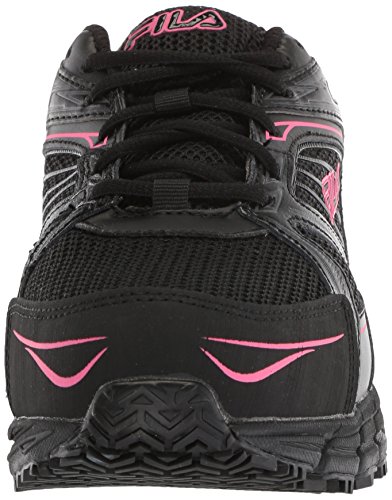 Fila Women's Memory Reckoning 8 Slip Resistant Steel Toe Running Shoe Sr St, Black/Black/KOPK, 8
