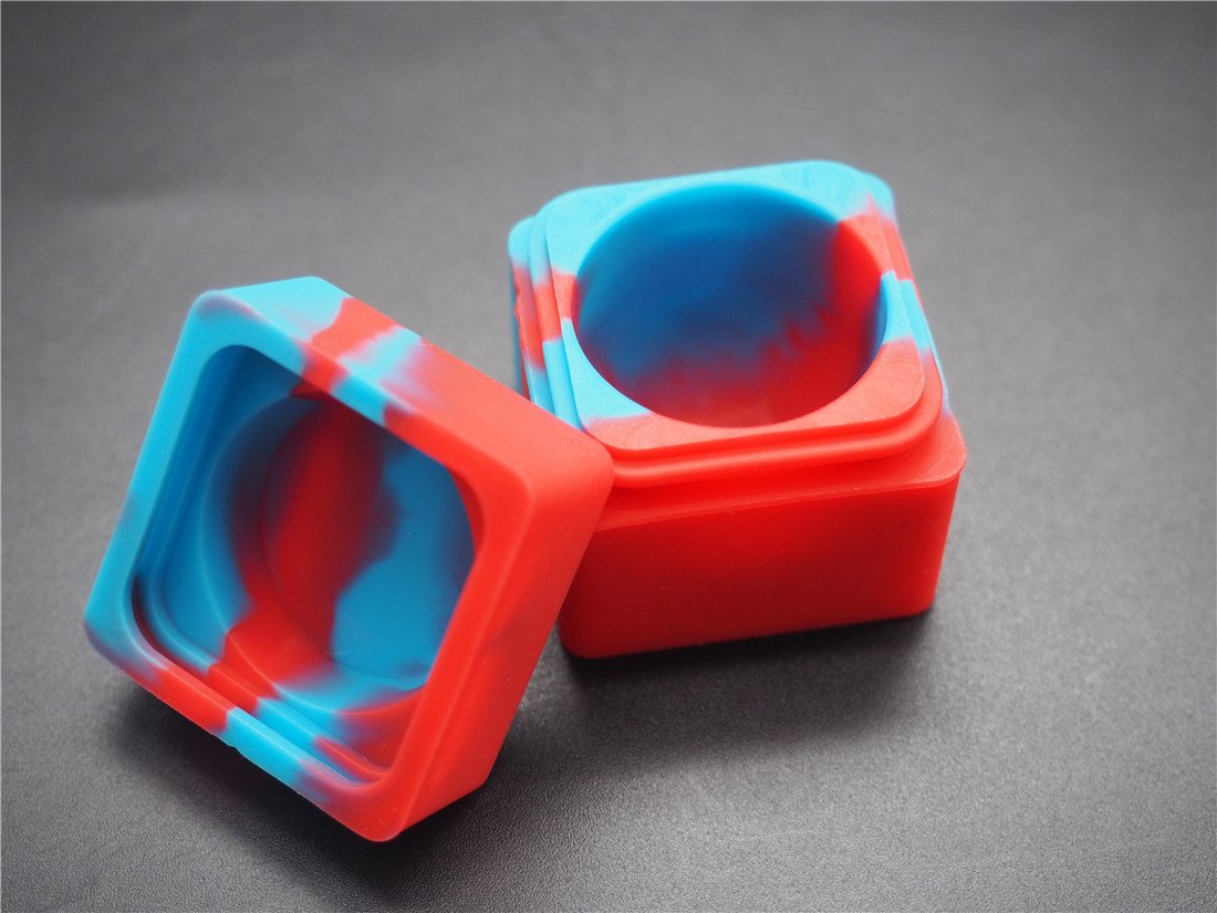 Gentcy 11ml 25Pcs Silicone Container Concentrate Storage Square Silicone Jar