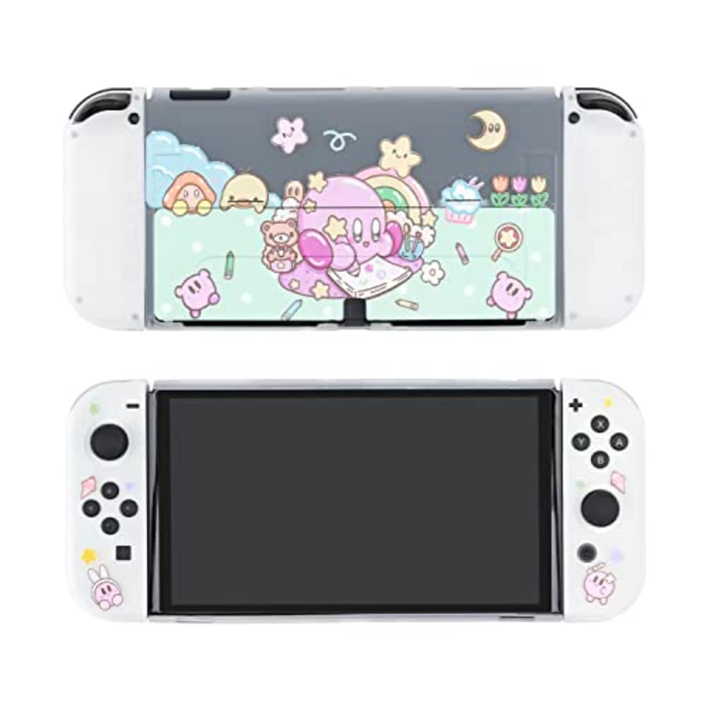 ENFILY Cute Case Compatible with Nintendo Switch OLED, Dockable Case Cover, Ergonomic Soft TPU Grip Case for Joycon, Sparkle Skin Set