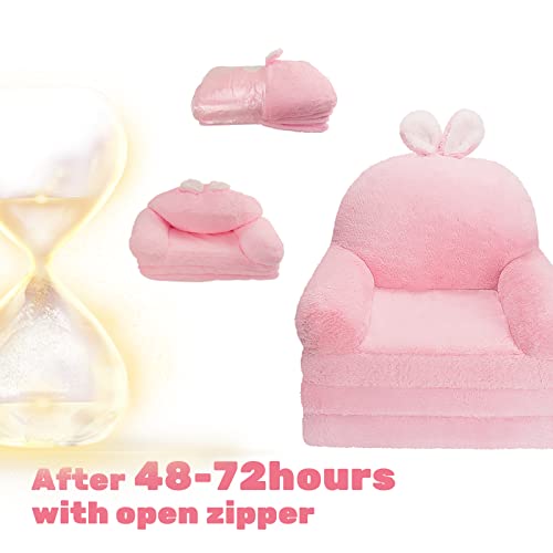 MONKISS Kids Couch Fold Out Soft Toddler Chairs ,Toddler Armrest Chair Bed for Play ,Gift for 0-3 Years