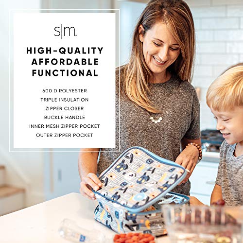 Simple Modern Kids Lunch Box for Toddler | Reusable Insulated Bag for Boys | Meal Containers for School with Exterior and Interior Pockets | Hadley Collection | Dinosaur Roar