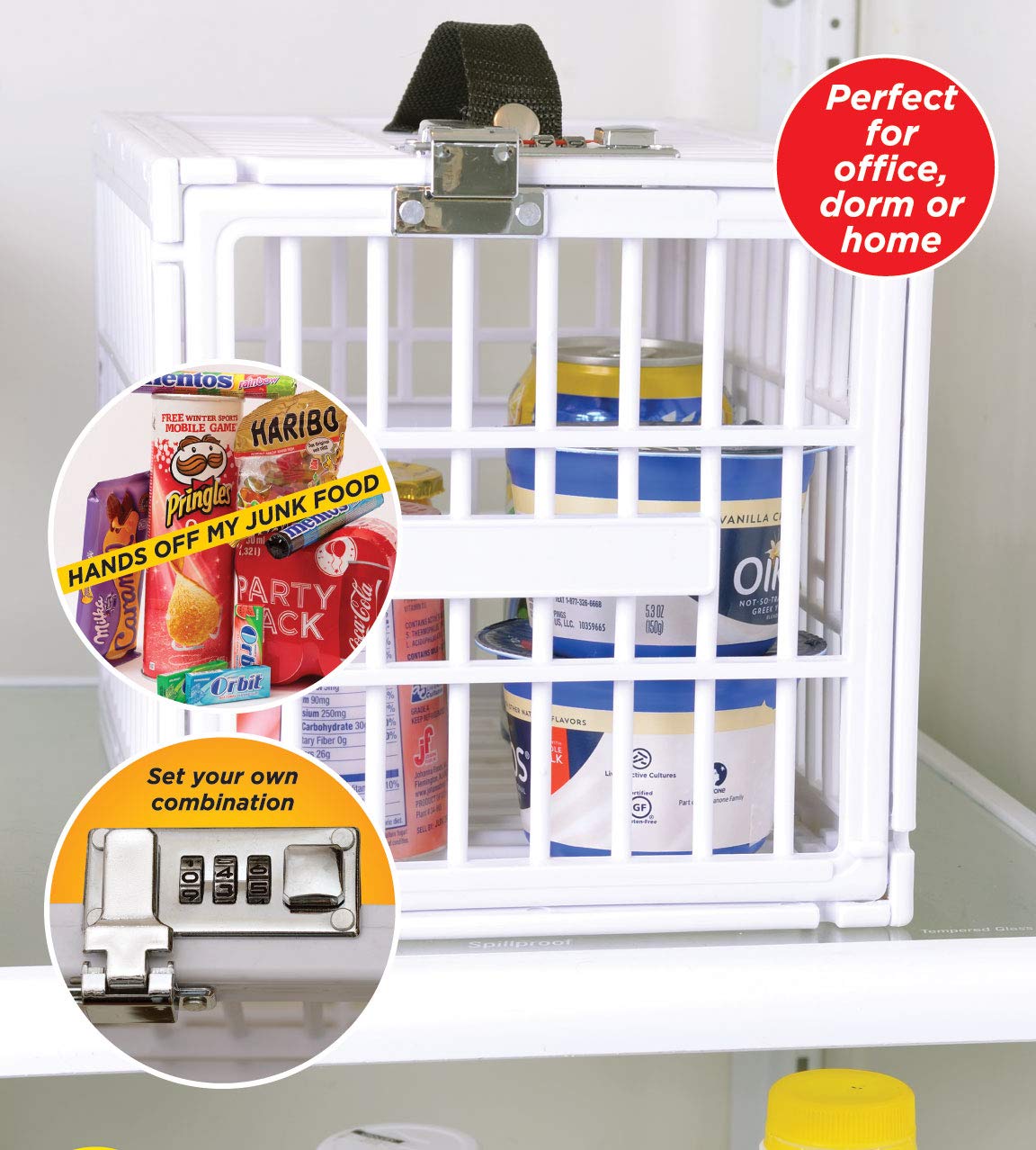 Food Snack Lock Box to Put Away Temptations - 12β x 7.5β x 7.25β Fridge Locker for Keeping Your Food, Snacks or Medicine - Small Lock Box Perfect for Home and Office Use