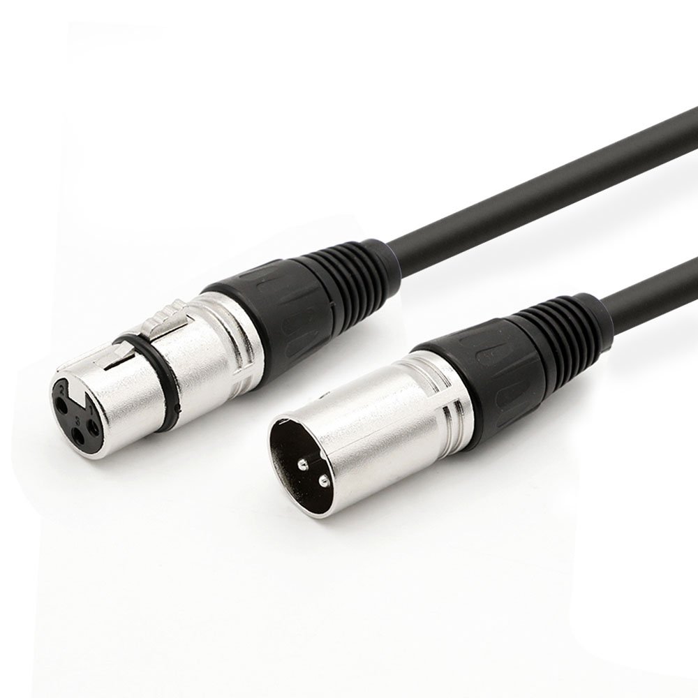 DREMAKE 100 Ft XLR to Speaker Cable 3Pin XLR M to XLR F Cable Snake Patch Cord for Microphone, Recording, Live Sound & Performance - Black