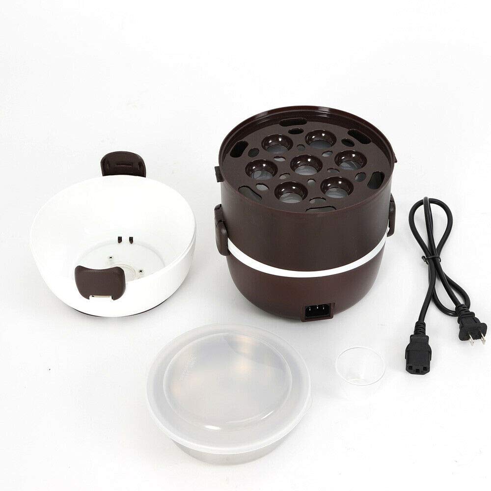 Food Steamer 3 Layers Portable Micro Electric Lunch Box Food Heated Warmer Steamer Rice Cooker Pot Style Rice Cooker (2L)