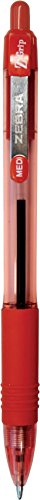 Zebra Pen Z-Grip Retractable Ballpoint Pen, Medium Point, 1.0mm, Red Ink, 12-Count