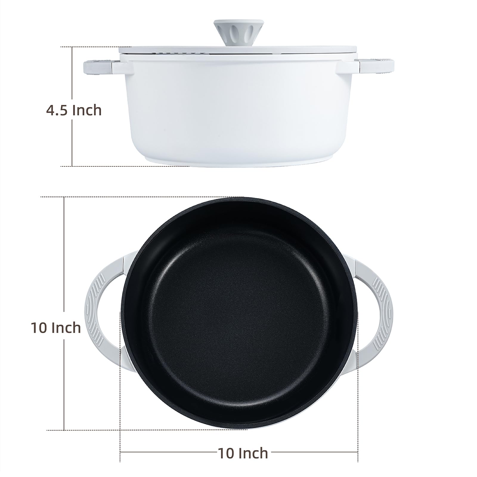 Procooking 5 QT Stock Pot with Lid, Professinal Die-Cast Casserole Dutch Oven,5 Quart Pasta Pot for Kitchen, Non Stick Soup Pot, Induction Campatible