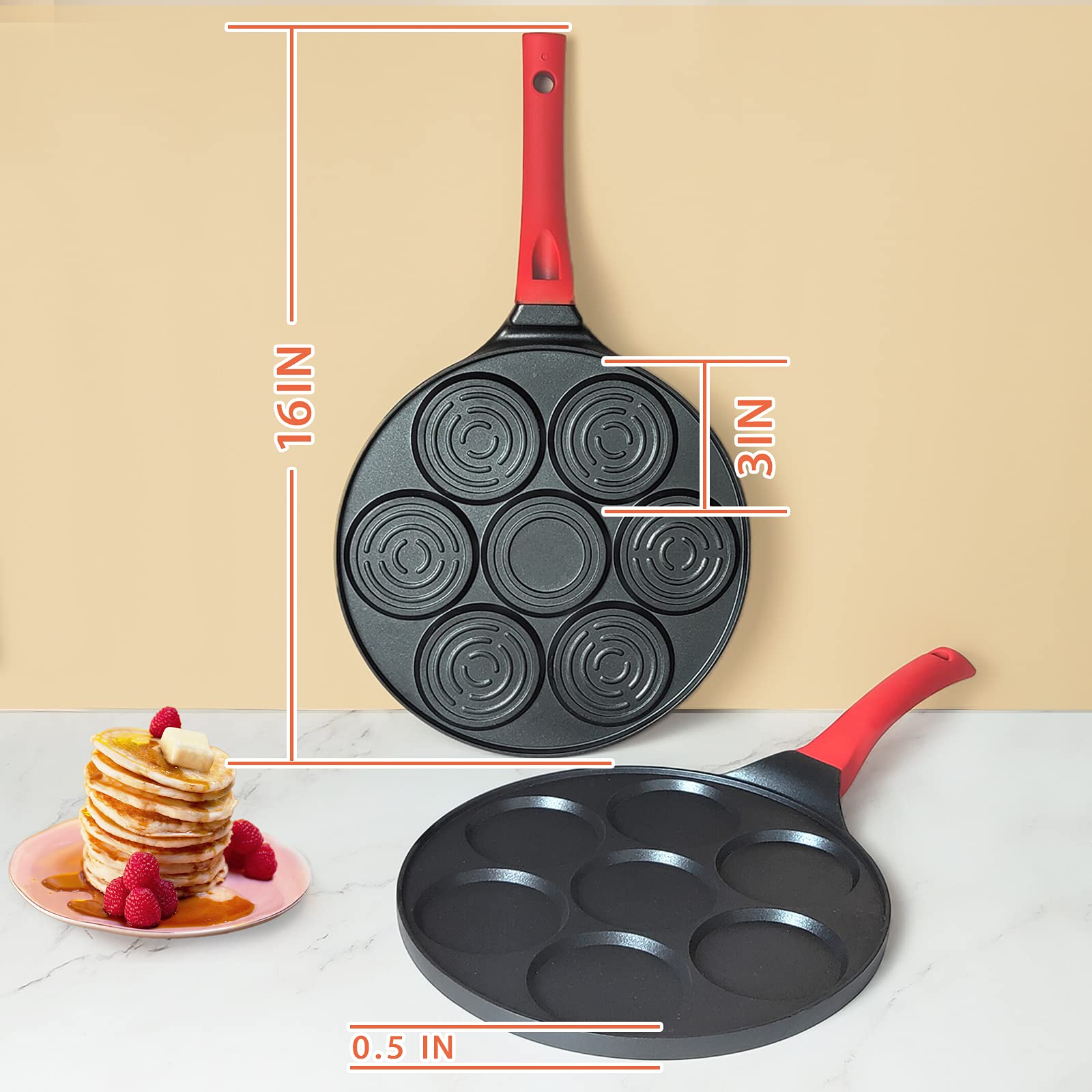 EZJOB Silver Dollar Pancake Pan for Kids,Dinosaur Pancake Pan for Kids, Nonstick Egg Cooker Frying Pan Breakfast Mini Pancakes Maker