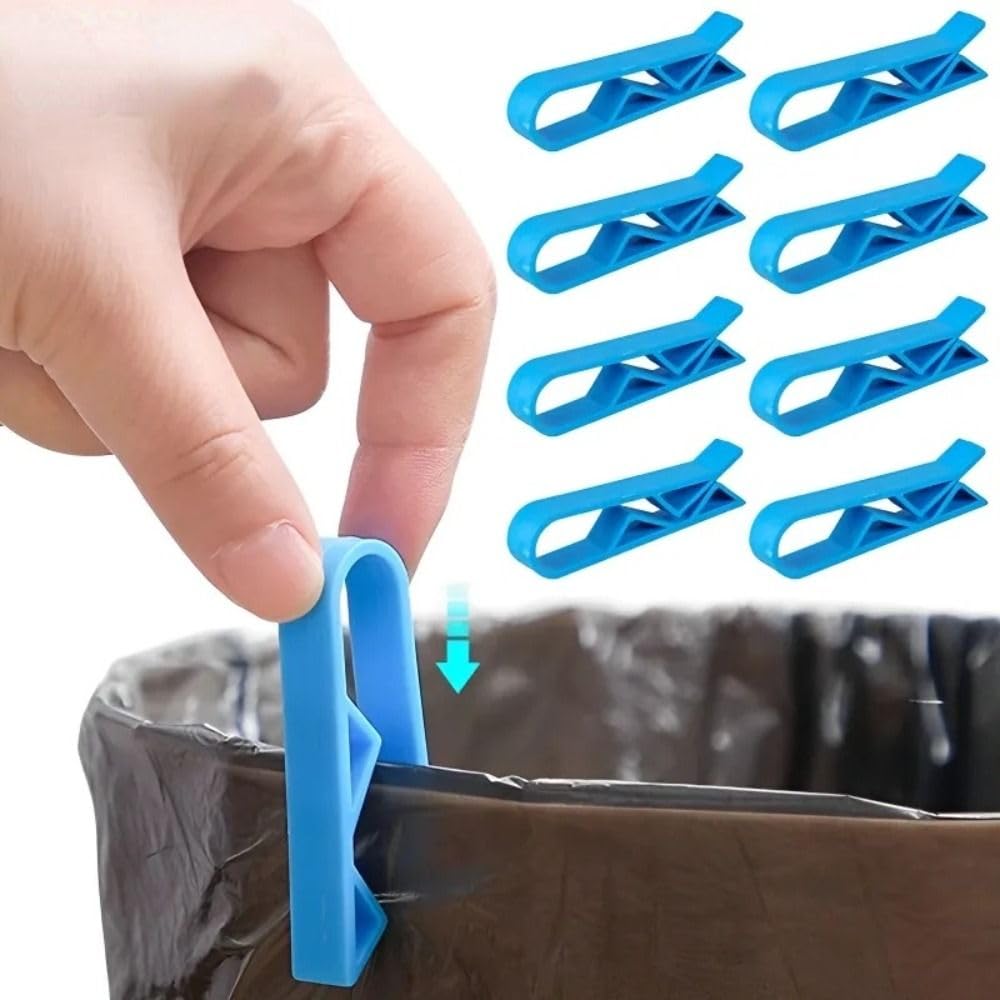 gootrades 2Pcs Garbage Bin Clip Universal Bin Bag Anti-Skid Fixed Buckle Multifunctional Trash Can Fixing Clip Household Storage Sealed Clip