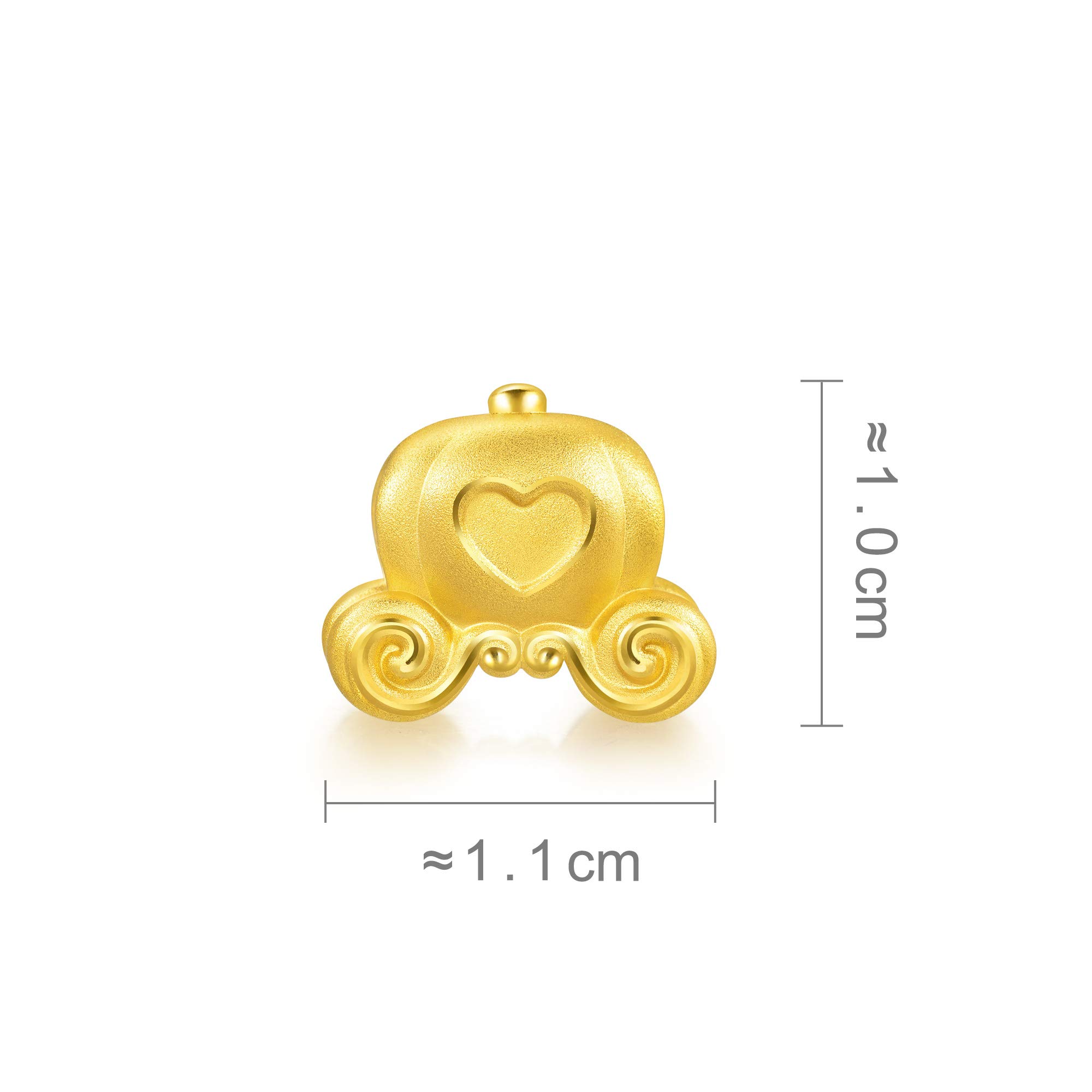 CHOW SANG SANG 999 24K Solid Gold Love Fairytale Carriage Mini Charm Bracelet for Women 92314C (Gold, 17 CM)