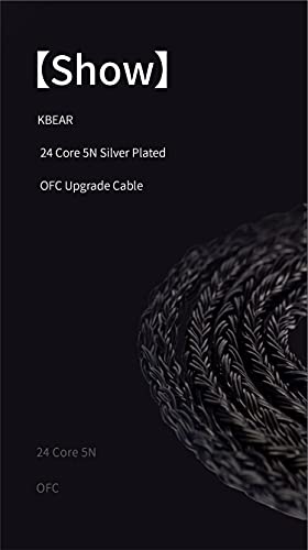 TFZ Earphone Cable-KBEAR [Show] 24 Core 5N OFC Silver Plated Cable, in-Ear Monitors Replacement Cable with 3.5mm Plug Suit for My-Love-4 Queen-LTD Lark KS1 KS2 Robin and TFZ Series (TFZ3.5, Black)
