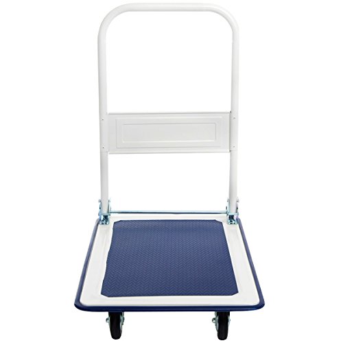 Giantex 10 Costway Platform Cart Dolly Folding Foldable Moving Warehouse Push Hand Truck, 330lbs Weight Capacity, Blue