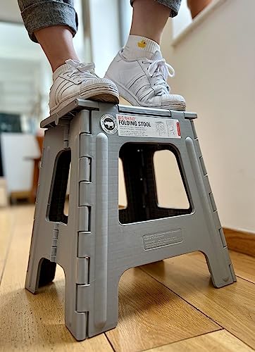 Kikkerland Rhino Tall Folding Step Stool (Grey)