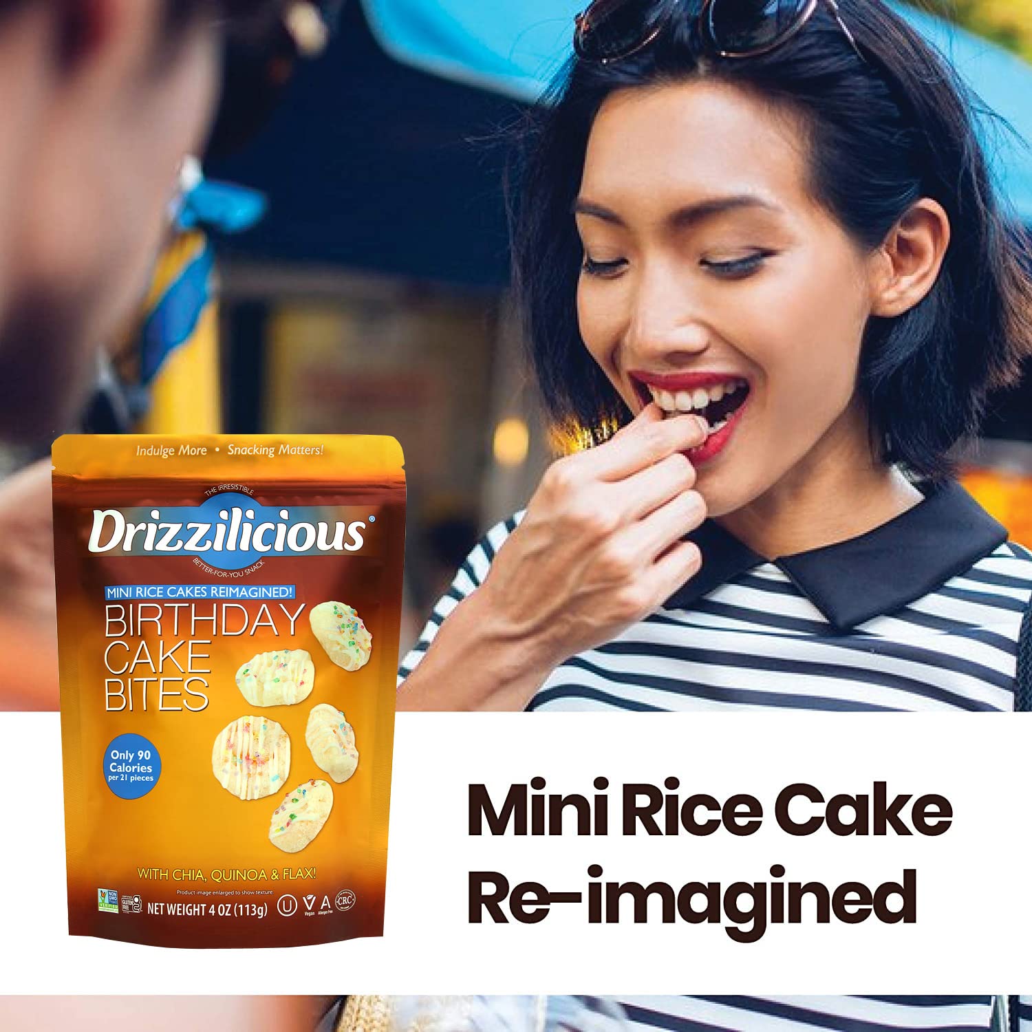 Drizzilicious - 0.74 oz 10 Pack Mini Rice Cake (Birthday Cake)