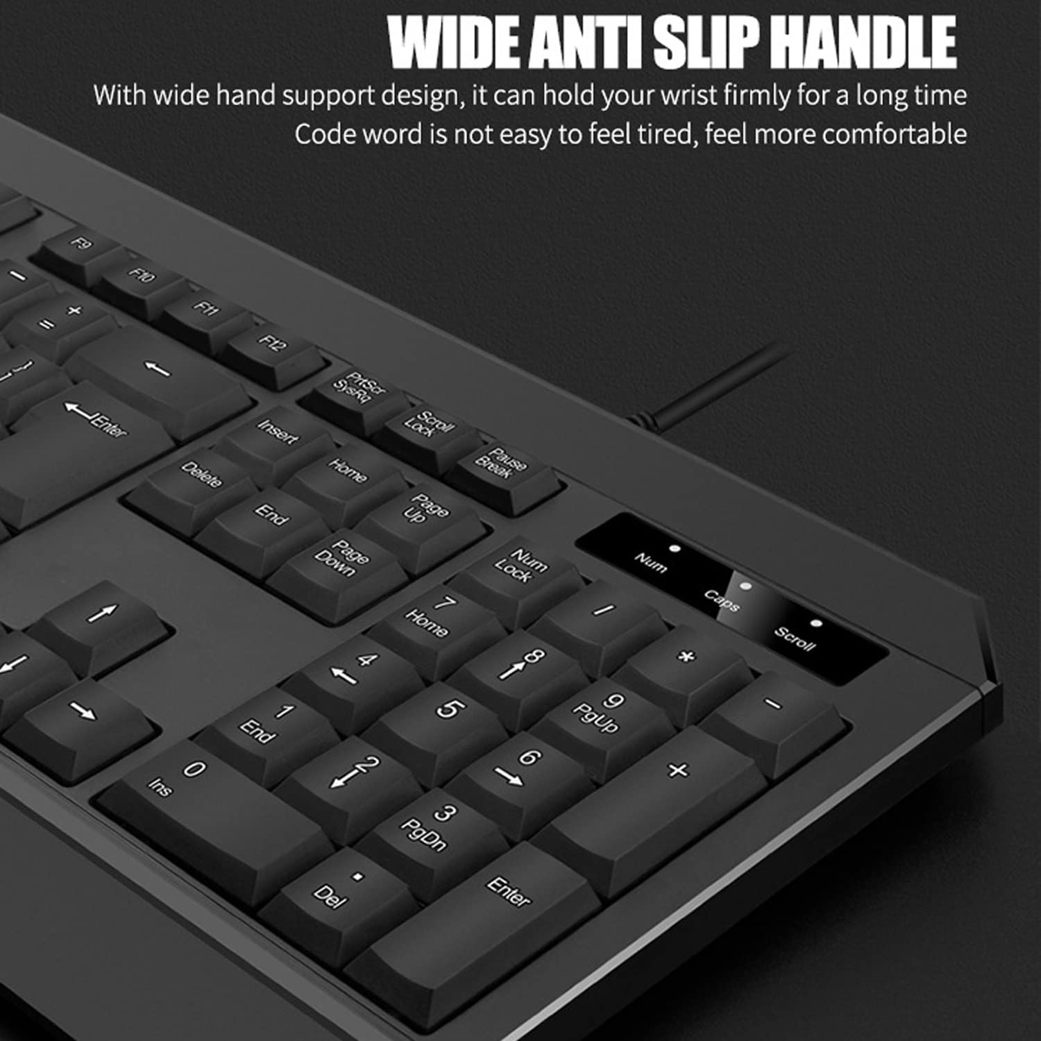 EXHNLE Wired Keyboard and Mouse Combo, USB Wired Corded Keyboard Mouse Set with Number Pad, with 104 Key Computer PC Gaming Keyboard for PC/Laptop