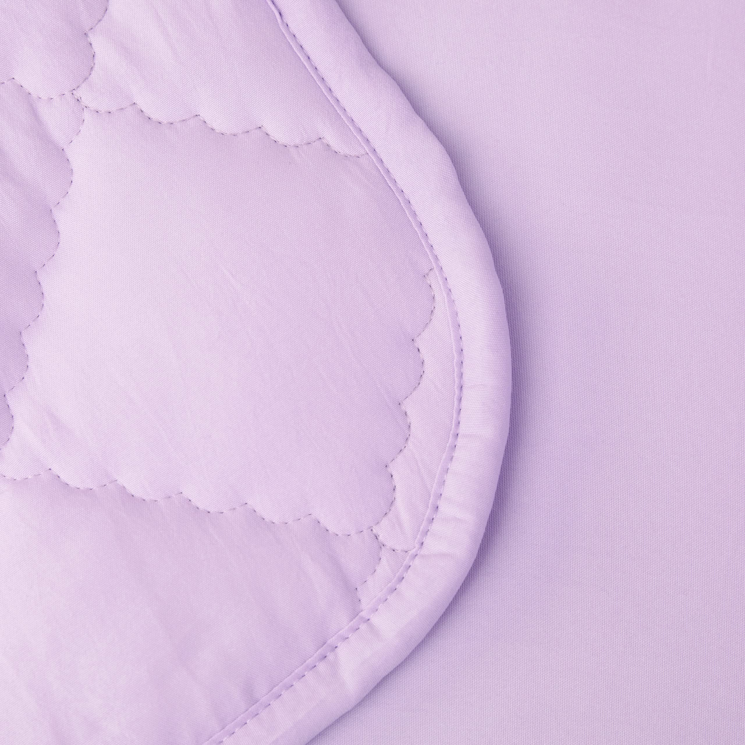 FLXXIE 4 Pieces Toddler Bedding Set, Soft and Breathable Microfiber Crib Sheet Set, Includes Quilted Comforter, Flat Top Sheet, Fitted Sheet, Envelope Pillow Case for Boys and Girls, Light Purple