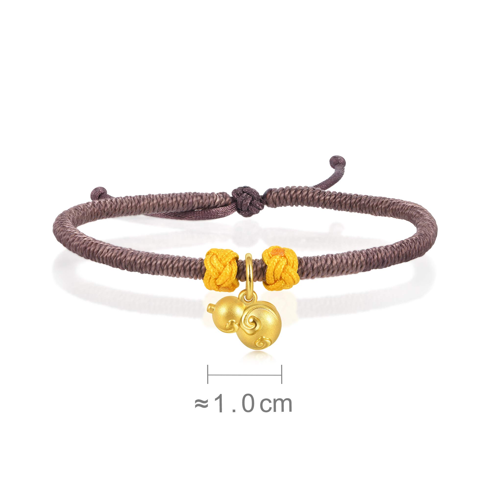 CHOW SANG SANG Cultural Blessings 999 24K Solid Gold Gourd (Wulu) Auspicious Blessing Bracelet for Women 92058B | 8.6 Inches, (22 CM)