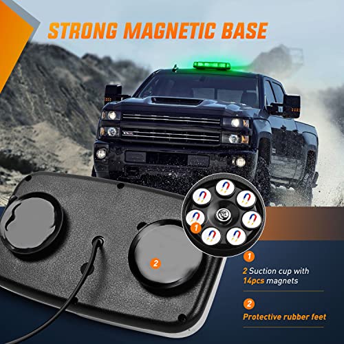 Nilight 12 Inch Roof Top Strobe Lights 48LED Hazard Light Emergency Safety Warning LED Flashing Light Bar Magnetic Mount 12V 24V Cars Trucks Tractors Snow Plows Construction Vehicles,2 Years Warranty
