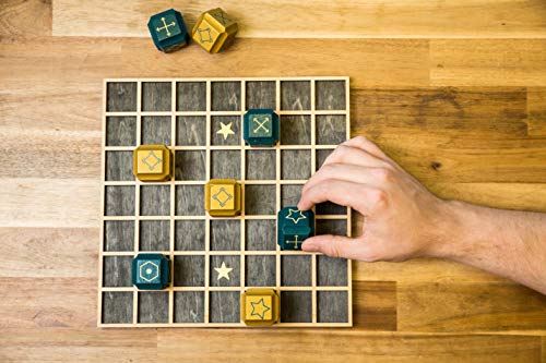Project Genius: Deblockle- The Game of Tips and Turns, 2 Player Strategy Game, Game for Families and Adults, Ages 8+, Solid Wood Based Board and Blocks