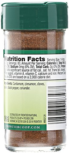 Frontier Co-op Garam Masala, 2-Ounce Jar, With Cardamom, Cinnamon & Cloves, Kosher, Non GMO, Non ETO