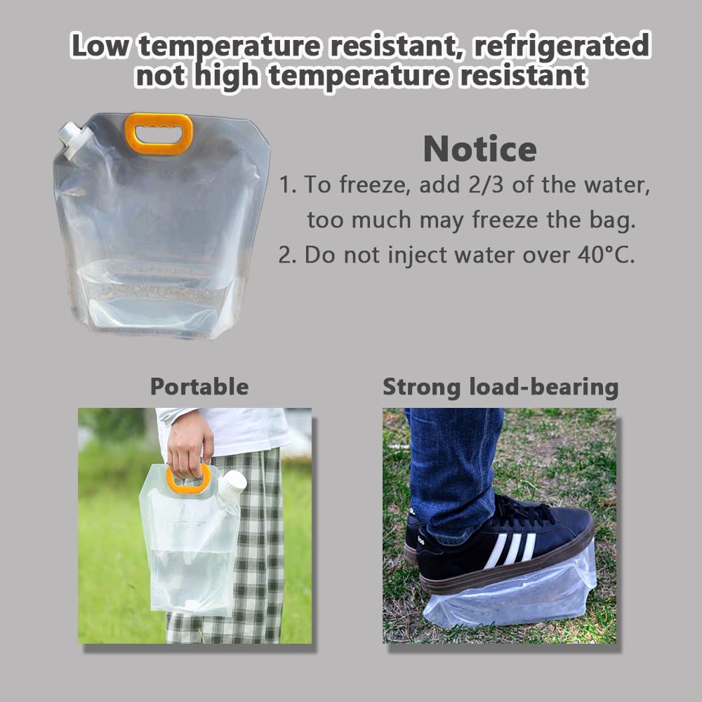 Home Emergency Water Storage Container - BPA Free Food Grade Clear Plastic Carrier for Earthquake Hurricane Survival (10pcs, 26 Gal)