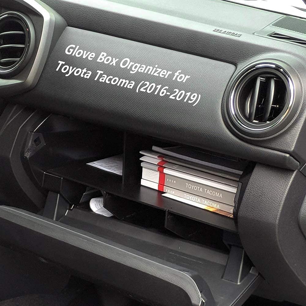 EDBETOS Center Console Accessory For 2016-2022 Toyota Tacoma Console Organizer Tray, Glove Box Organizer, ABS Material Armrest Box Insert (Set Of 2 Tacoma Accessories)