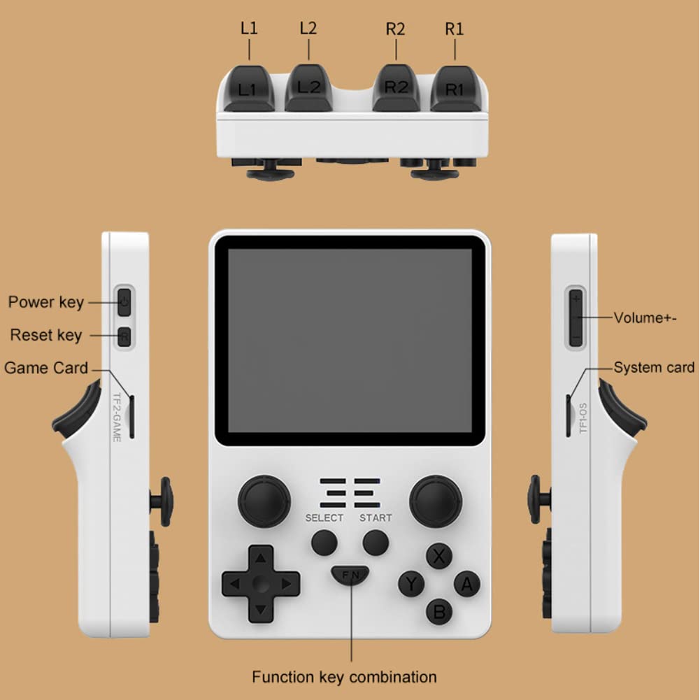 EQUITARE Powkiddy RGB20S Handheld Game Console, 3.5 Inch IPS Screen Game Player, Portable Handheld Nostalgic Arcade Retro Game Machine, Open Source Game Player for Kids Adults
